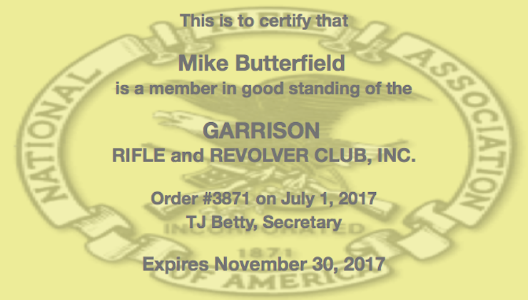 Renew Membership - Garrison Rifle and Revolver Club