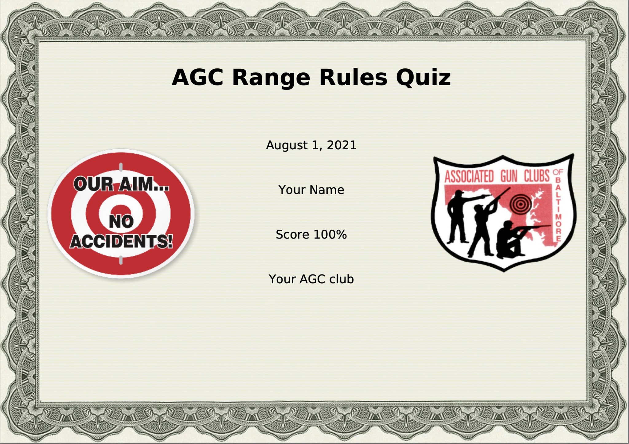 AGC Range Rules Quiz - Garrison Rifle & Revolver Club